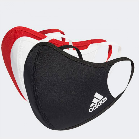 Mask adidas Face Cover m/l (3 Unidades) Black-White-Red - Fútbol Emotion