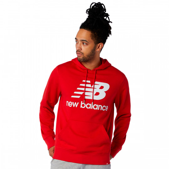 Sweatshirt New Balance Essentials Stacked Logo Pullover Hoodie Red ...
