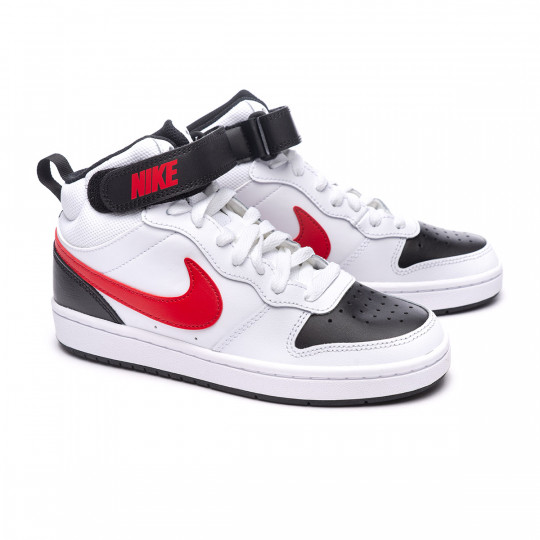 Zapatilla Nike Court Borough Mid 2 Niño White-Univ Red-Black - Fútbol ...