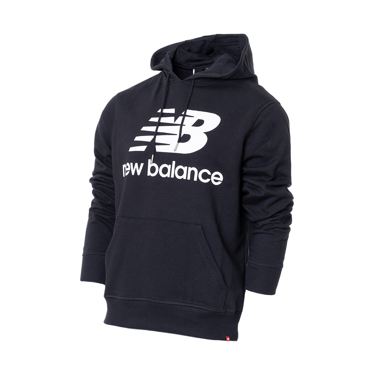 Sudadera New Balance Essentials Stacked Logo Pullover Hoodie Black ...