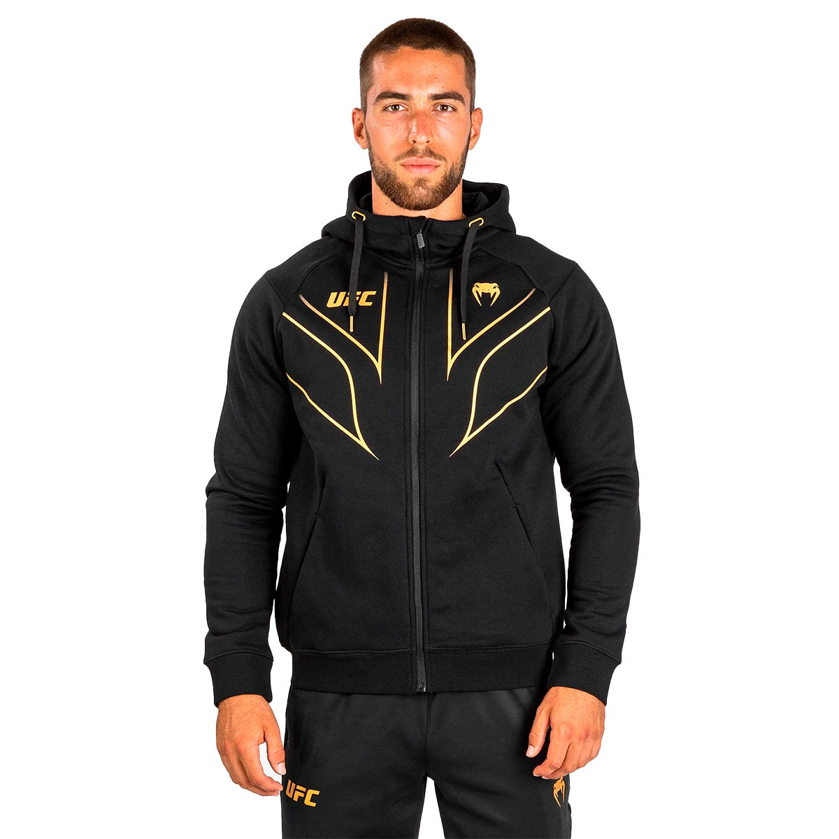 Chaqueta Venum UFC Fight Night 2.0 Replica Black-Gold - Fútbol Emotion