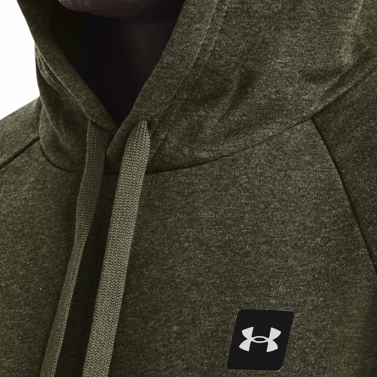 Sudadera Under Armour UA Rival Fleece Hoodie Marine Od Green Light Heather-Onyx White - Fútbol ...