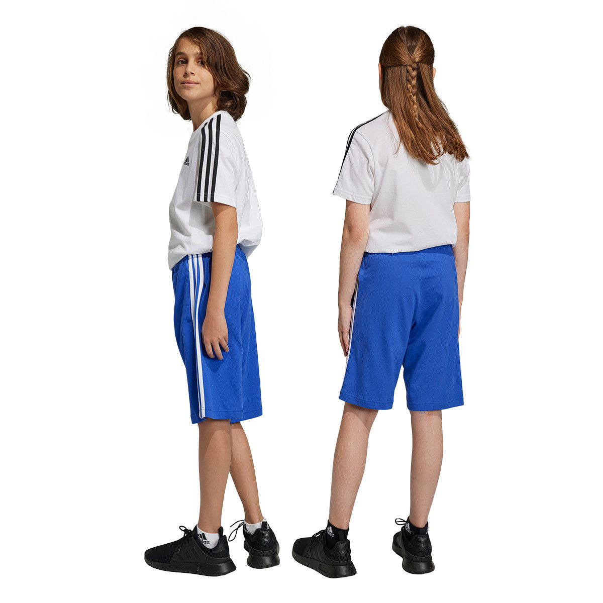 Shorts adidas Kids Essentials 3 Stripes Semi Lucid Blue-White - Fútbol ...