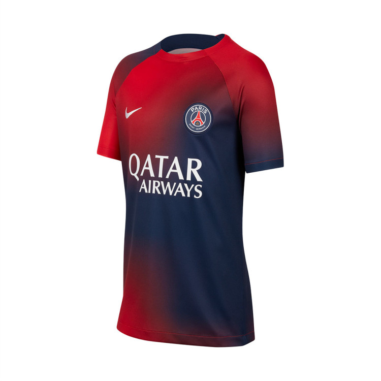 Camiseta Nike Paris Saint-Germain FC Pre-Match 2023-2024 Niño Midnight Navy-University Red-White ...