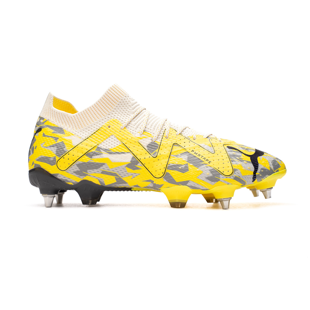 Voetbalschoenen Puma Future Ultimate SG Bezadig grijs-asfalt-gele bles ...