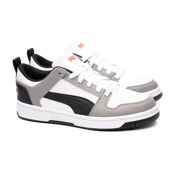 Trainers Puma Kids Rebound Layup Low White- Black-Concrete Gray-For All ...