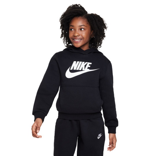 Felpa Nike Sportswear Club Fleece Hoody HBR da Bambino Nero-Bianco ...