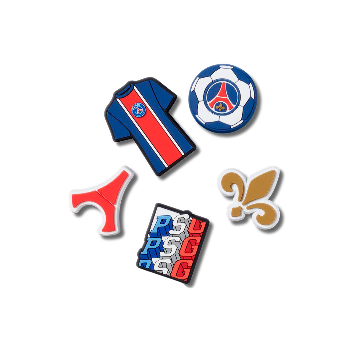 Crocs Paris St Germain Crocs Accesories (Pack of 5) Multicolour ...