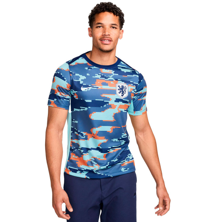 Camiseta Nike Holanda Pre-Match Eurocopa 2024 Blue Void-Copa-White ...
