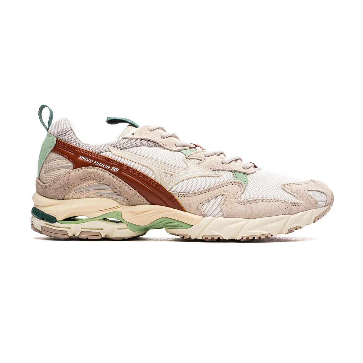 Sneaker Mizuno Wave Rider 10 Silver Cloud White Sand White Sand Futbol Emotion