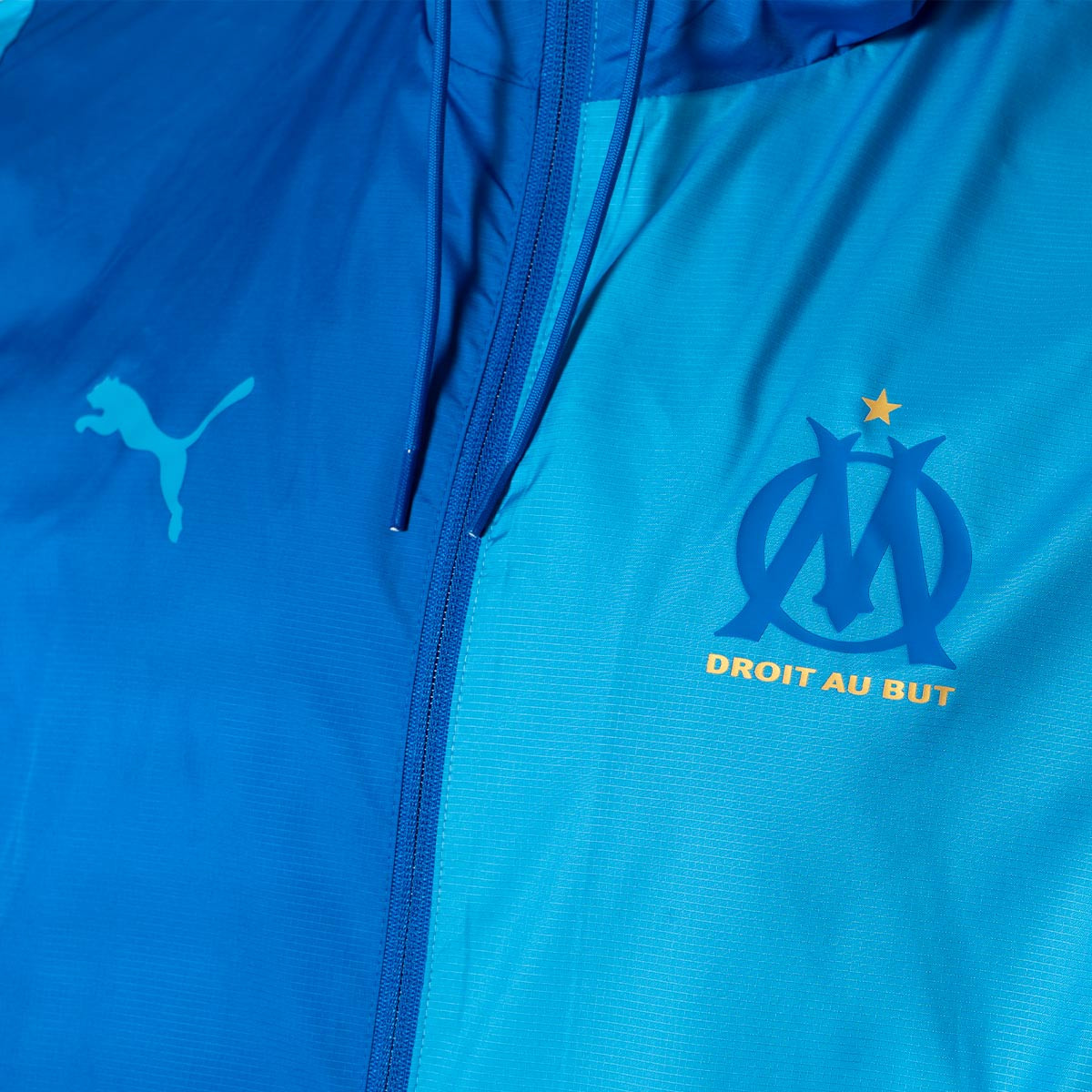 Jacket Puma Olympique Marsella Pre-Match 2023-2024 Bleu Azur-Team Royal ...