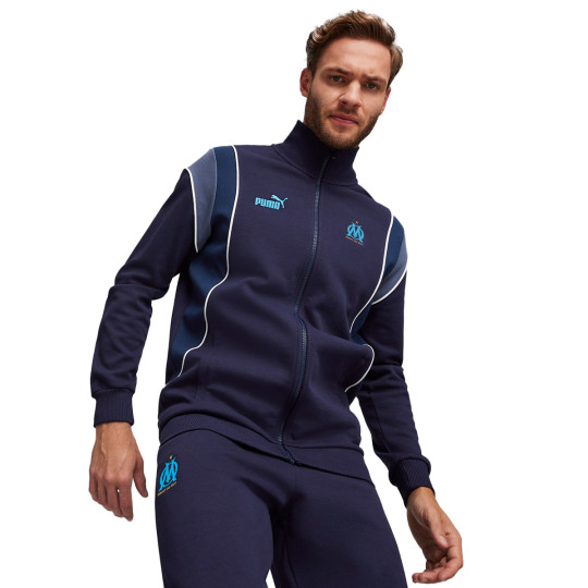 Jacke Puma Olympique Marsella Fanswear 2023-2024 Marine-Persisches Blau ...
