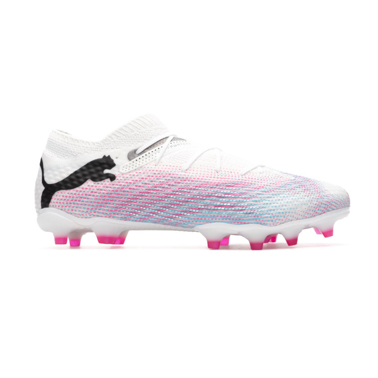 Chuteira Puma Future 7 Pro+ FG/AG White-Black-Poison Pink - Fútbol Emotion