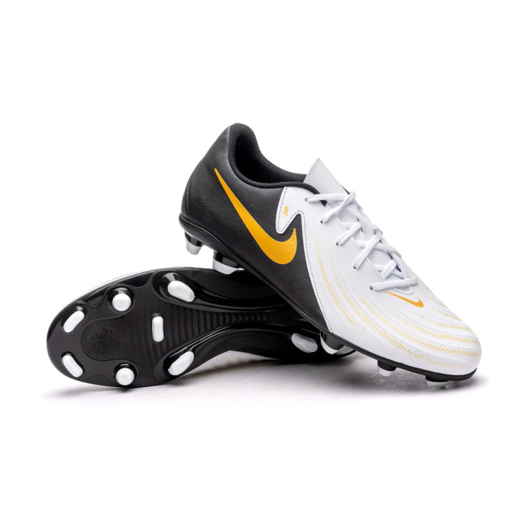 Bota de fútbol Nike Phantom GX II Club FG/MG White-Black-Mtlc Gold Coin ...