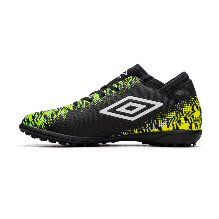Chuteira Umbro Umbro Formation II Turf Criança Black-White-Green Gecko ...