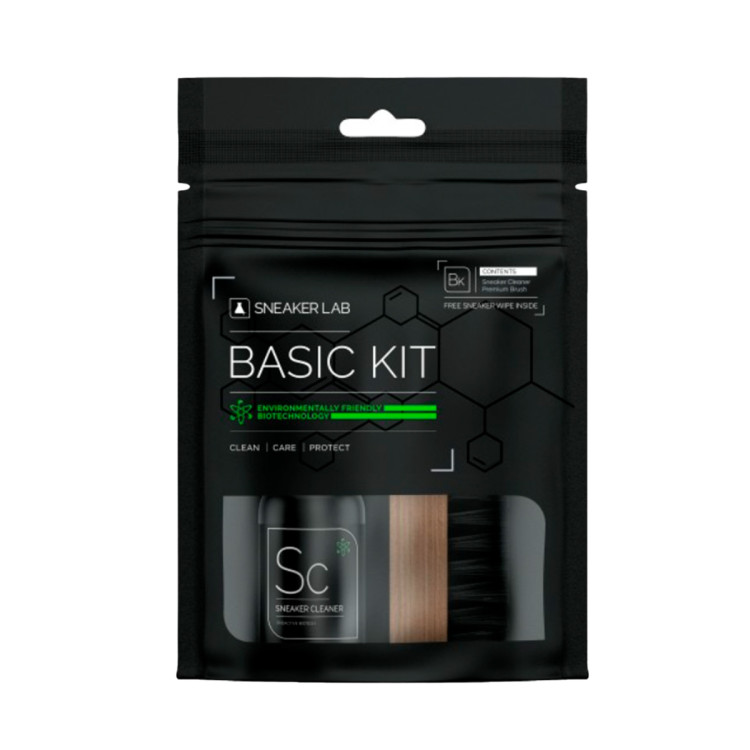 Sneaker Lab Basic Kit (Cleaner-Premium Brush- Individual Wipe) Black ...
