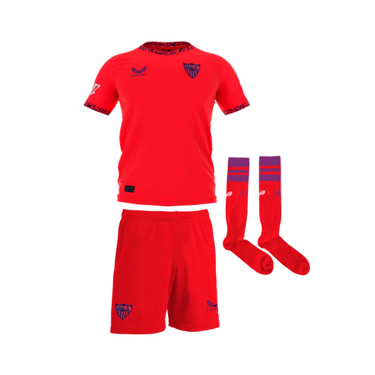 Kit Castore Kids Sevilla FC 2024-2025 Away True Red - Fútbol Emotion
