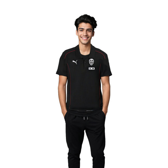 Polo Shirt Puma Valencia CF Fanswear 2024-2025 Black-Team Regal Red ...