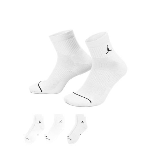 Calcetines Jordan Everyday Cushioned Poly Ankle (3 Pares) White-Black ...