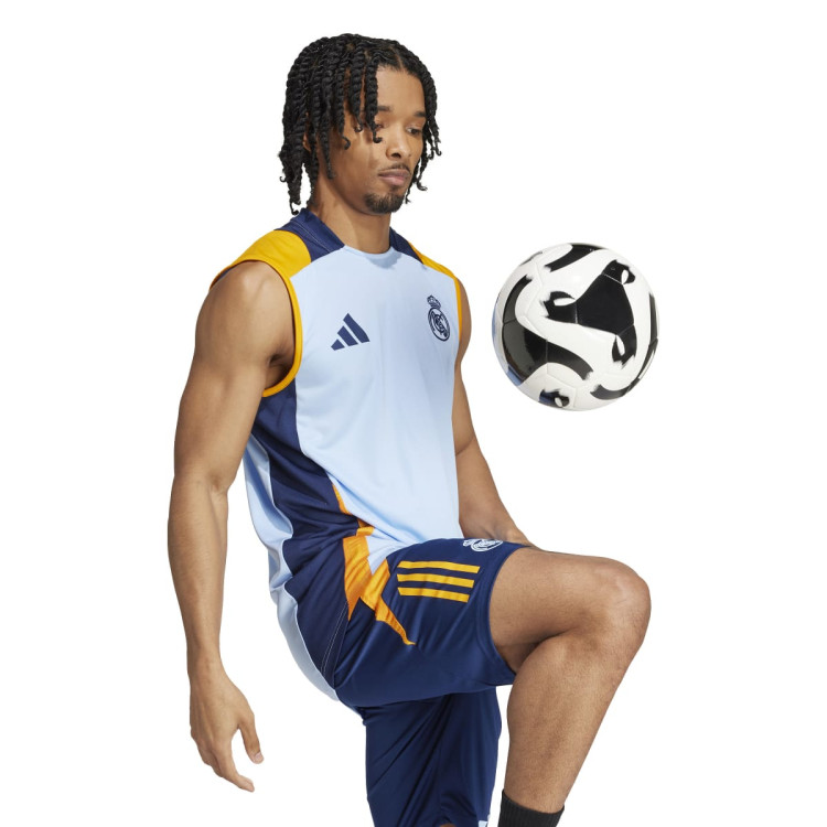 Jersey adidas Real Madrid Training 2024-2025 Glow Blue-Crew Orange-Team ...