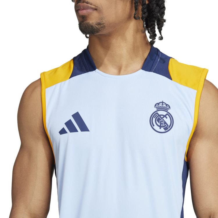 Camiseta adidas Real Madrid Training 2024-2025 Glow Blue-Crew Orange ...
