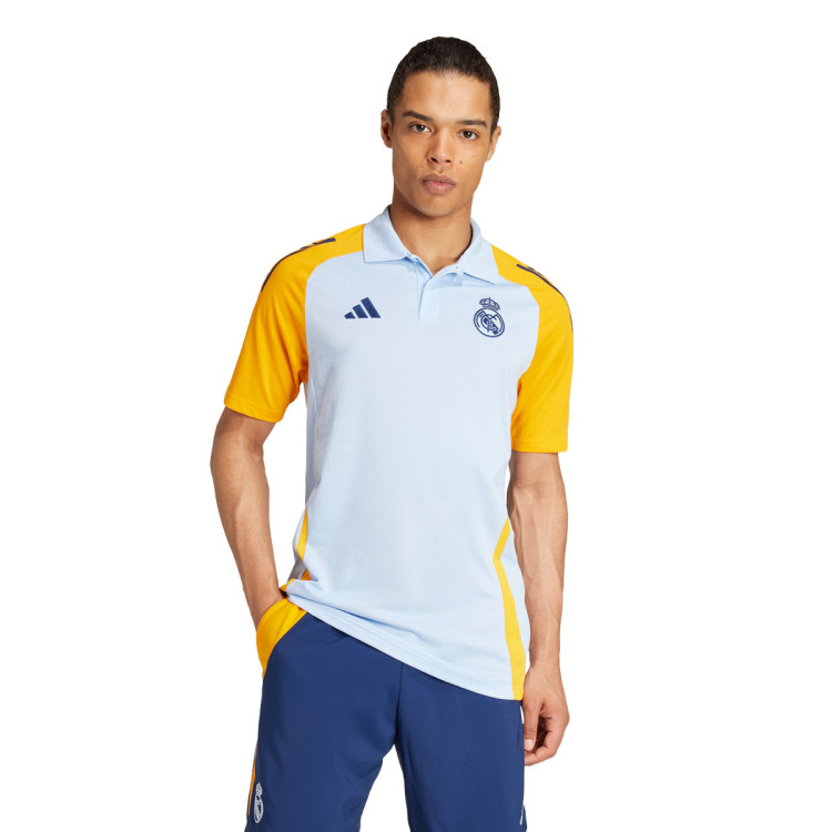 Polo shirt adidas Real Madrid Training 2024-2025 Glow Blue-Crew Orange ...