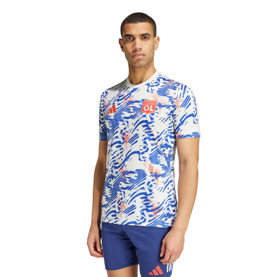 Jersey adidas Olympique Lyon Pre-Match 2024-2025 White Tint-Semi Lucid ...