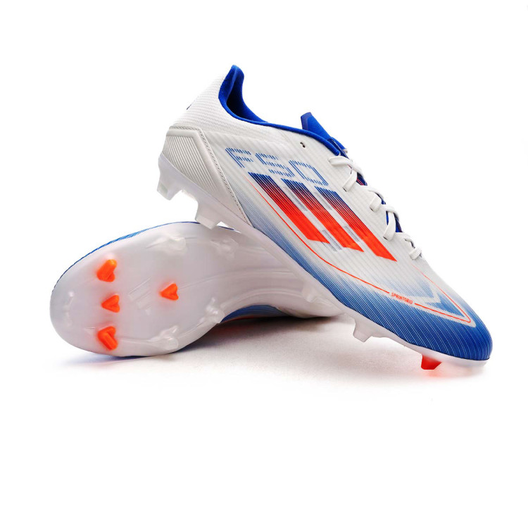 Chuteira adidas F50 League FG/MG White-Solar Red-Lucid Blue - Fútbol ...