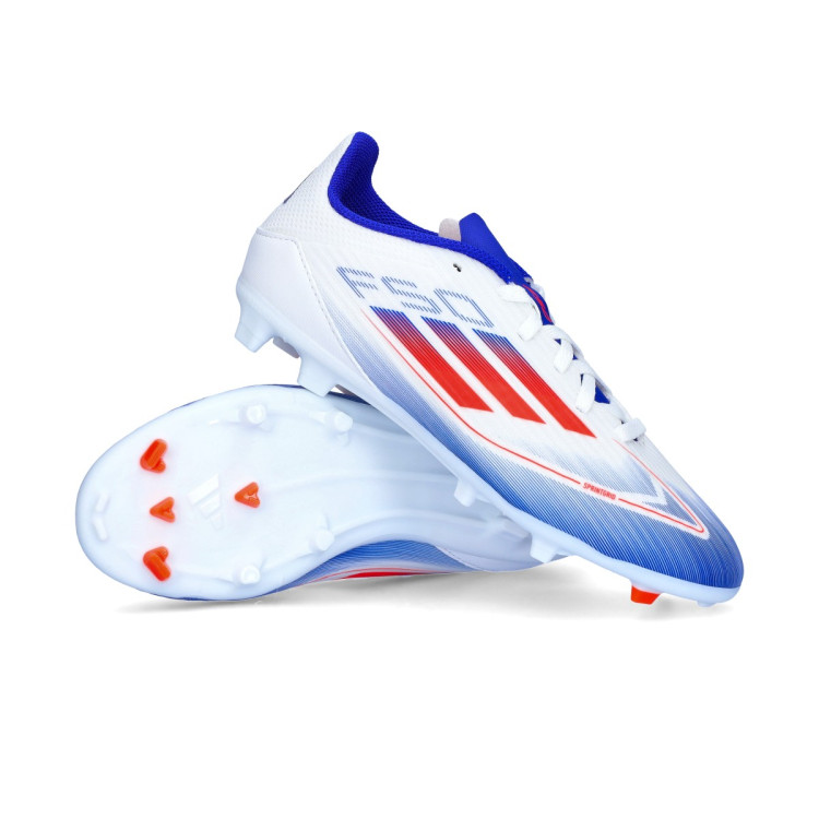 Bota de fútbol adidas F50 League FG/MG Niño White-Solar Red-Lucid Blue ...