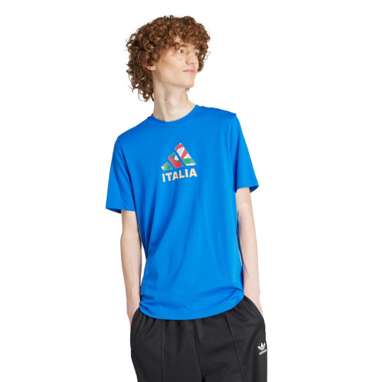 T-Shirt adidas Italy Fan Blue - Fútbol Emotion