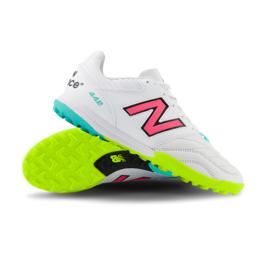 Football Boots New Balance 442 Pro Turf V2 White-Gold Met.-White ...