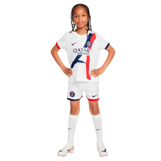 Conjunto Nike PSG Segundo Equipamento 2024-2025 Criança White-Midnight ...