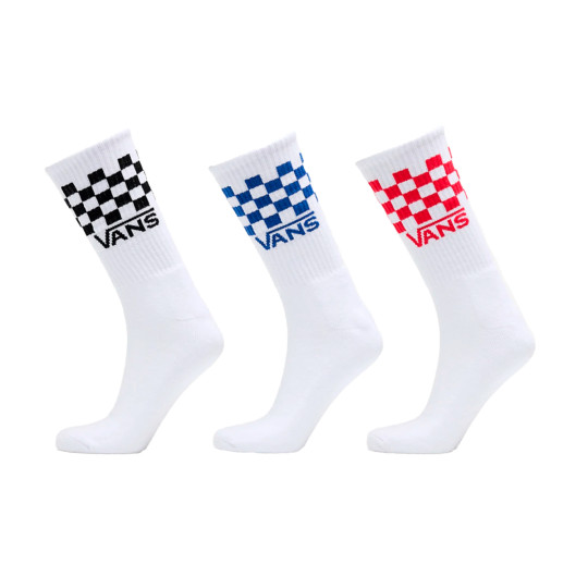 Calcetas Vans Classic Check Crew (3 Pares) White - Fútbol Emotion