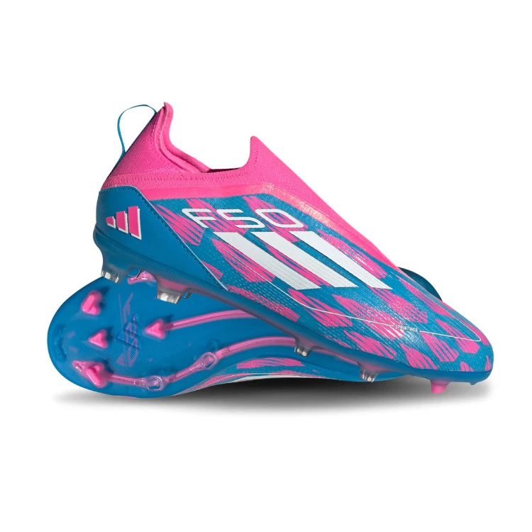 Bota de fútbol adidas F50 Pro LL FG Niño Solar Blue-White-Solar Pink ...