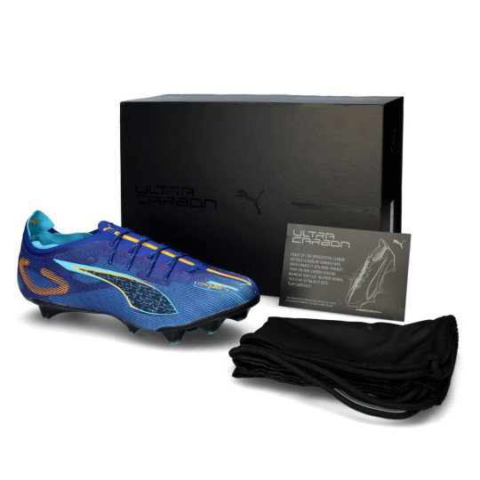 Chaussure de football Puma Ultra 5 Carbon Speed FG Vivid Blue-Heat Fire ...