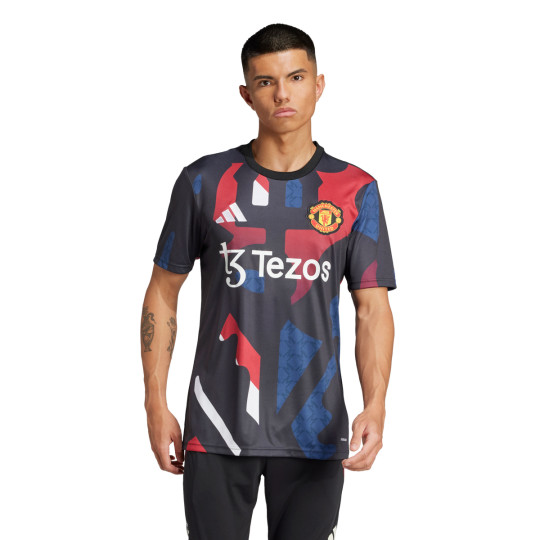 Maglia adidas Manchester United Pre-Match 2024-2025 Black-Red-Off White ...