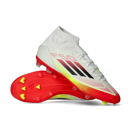 Football Boots adidas F50 League FG/MG Mid White-Core Black-Solar ...