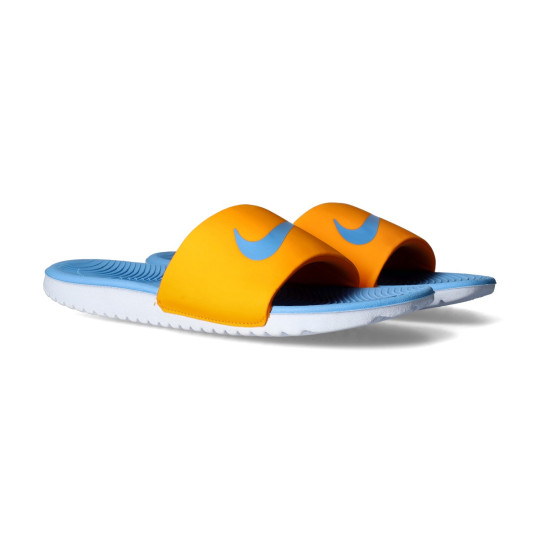 Chanclas Nike Kawa Niño Orange Peel-Univ Blue-White - Fútbol Emotion