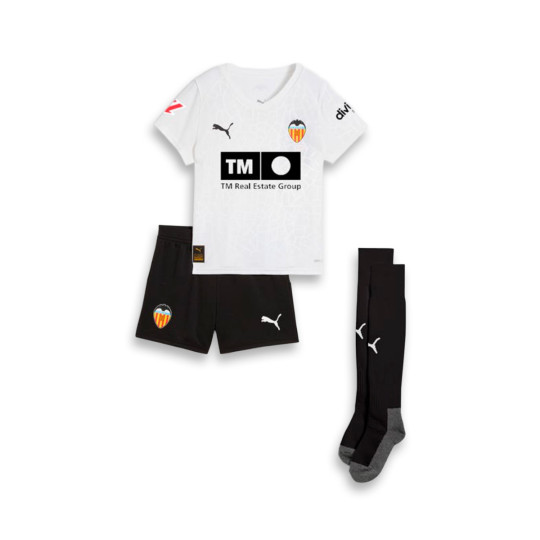 Conjunto Puma Valencia Cf Primera Equipación 2025-2026 Niño White ...