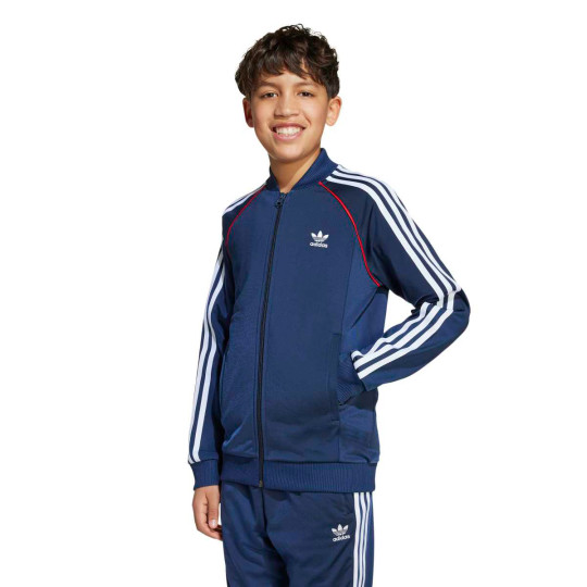 Chamarra adidas Sst Track Top Niño Night Indigo-White-Better Scarlet ...