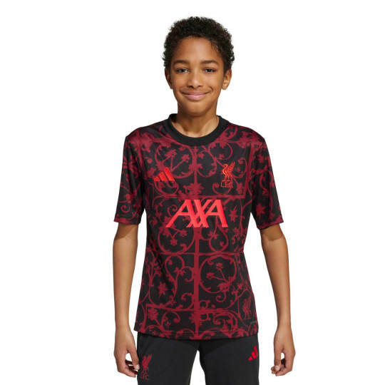 Jersey adidas Liverpool FC Pre-Match 2025-2026 Niño Black-Pure Ruby ...