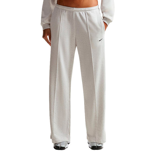 Pantalón largo Nike Sportswear Chill Terry Mujer Birch Heather-White ...