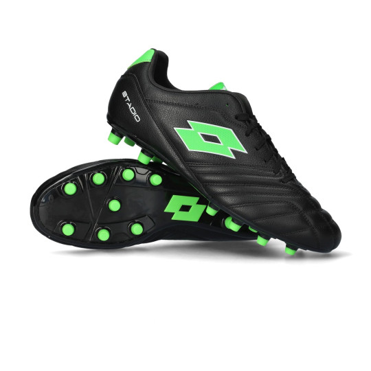 Taco de fútbol Lotto Stadio 300 III FG Black-Green - Fútbol Emotion